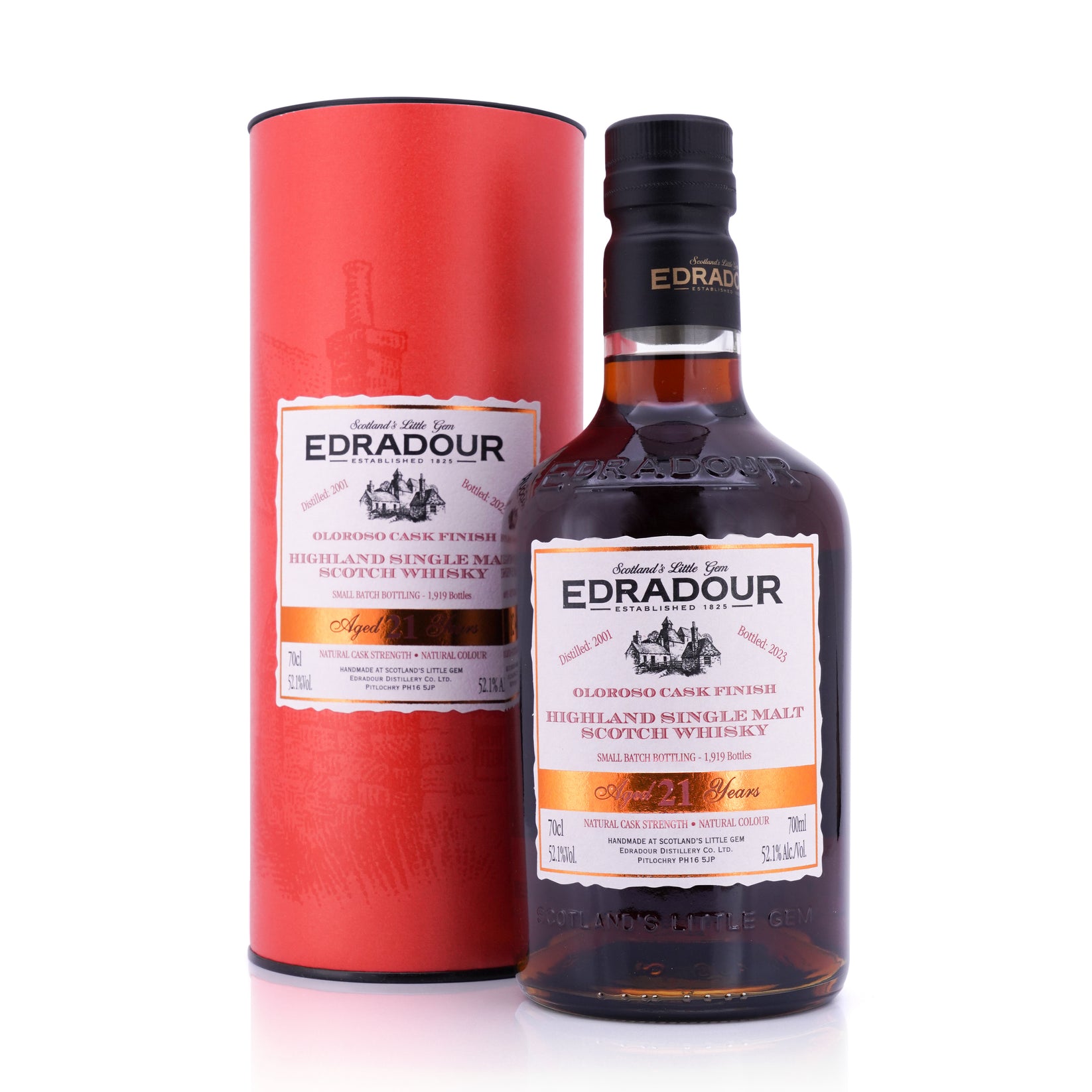 Edradour 21 Years Old 2001/2023 Cask Strength Sherry Cask 52.1% 700ml ...