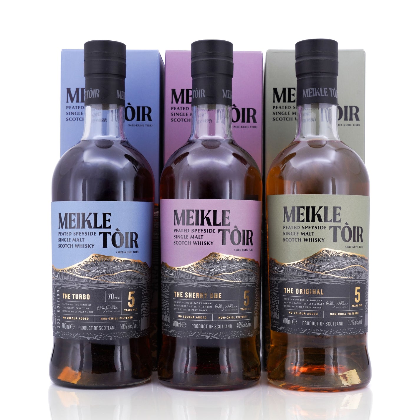 Meikle Toir 5 Years Old The Turbo/The Sherry One Peated/The Original 7 ...